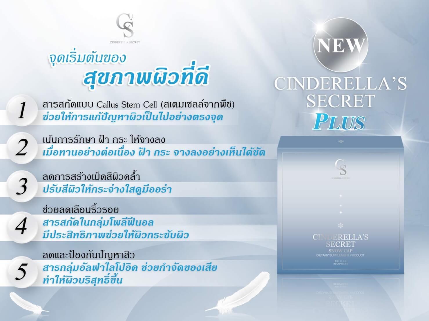 Cinderella Secret Plus ซิลเดอเรลล่า ซีเครท สโนว์ อาหารเสริมเพื่อผิวขาว ...