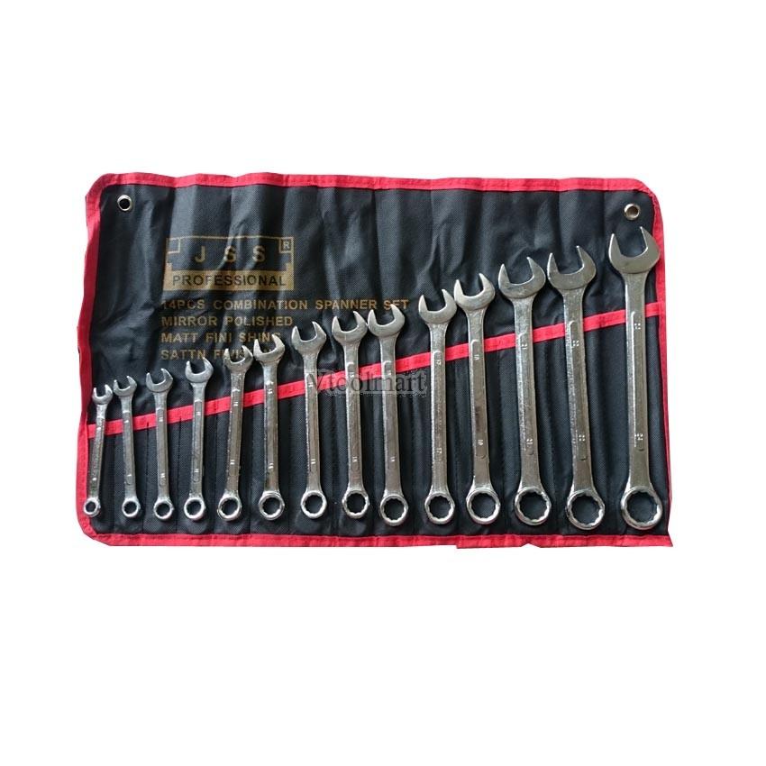 Tools Pro JSS เครื่องมือช่าง ประแจแหวนข้างปากตาย 14 ตัวชุด เบอร์ 8-24 ...