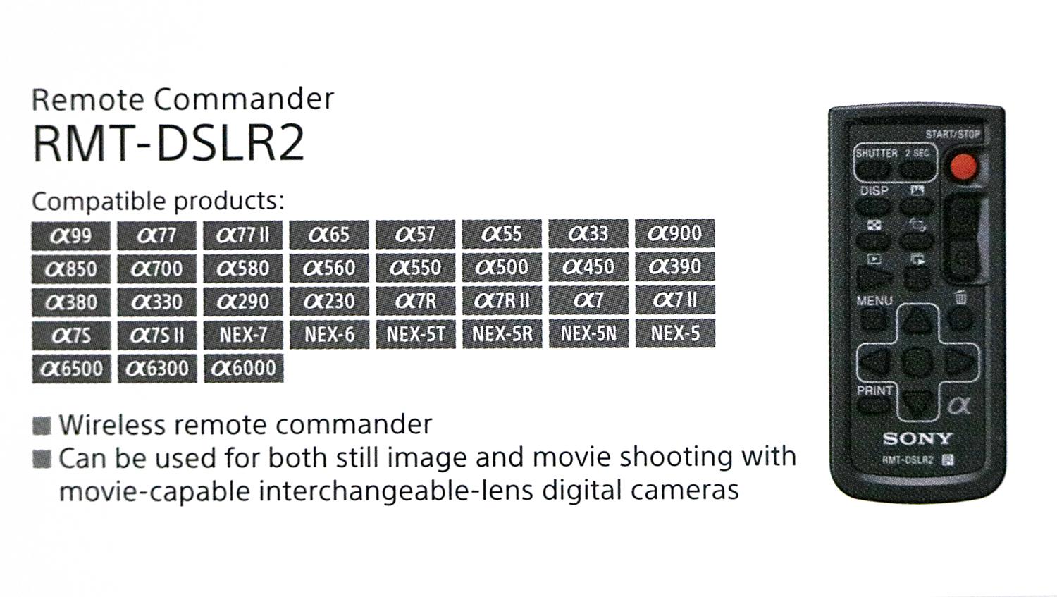 รีโมท SONY RMT-DSLR2 Wireless Remote Commander ( สินค้าSONYแท้ ) - PHOTO BUG - ThaiPick