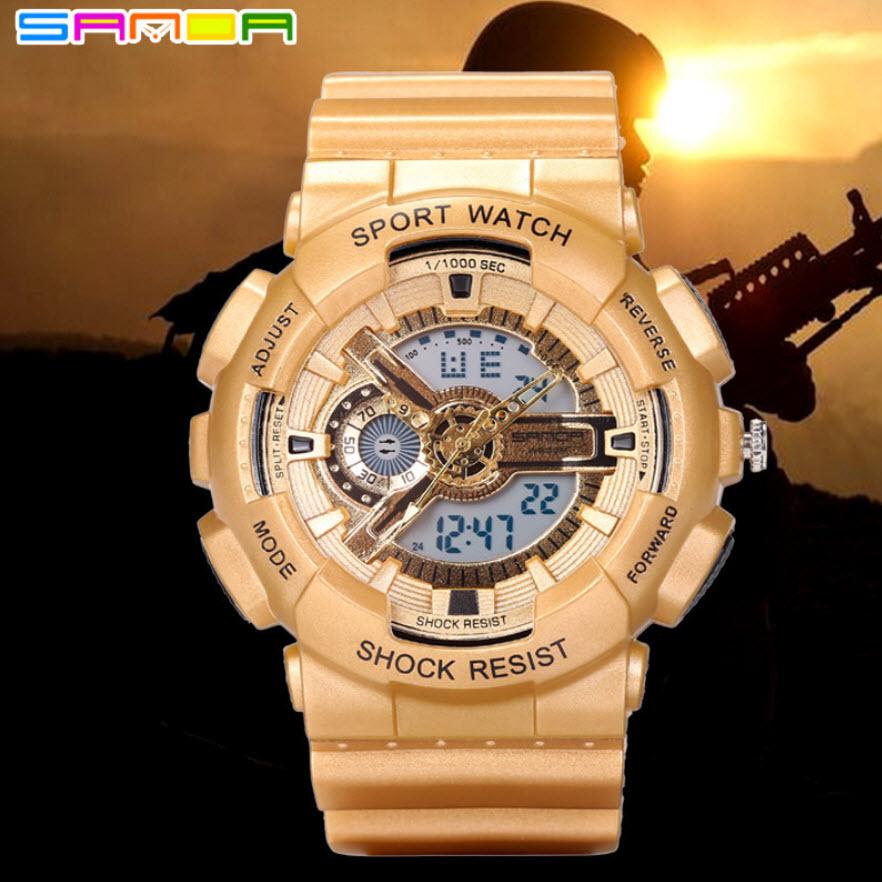 SANDAWATCH นาฬิกาข้อมือผู้ชาย S Shock Luxury Sport Digital LED ดูเวลา ...