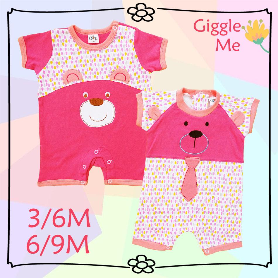 Giggle Me ไซส์ 3-9 เดือน เซ็ตคู่ 2 ชุดบอดี้สูทลายหมีและลายหมีเน็คไท ใส่ ...