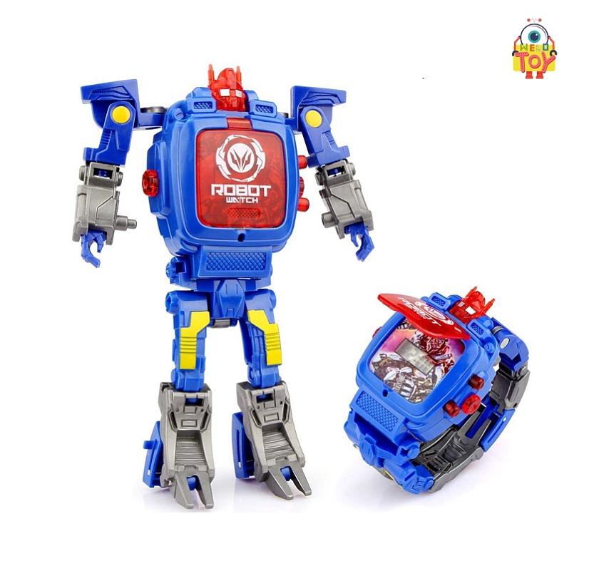 Welo toy - ของเล่น หุ่นยนต์แปลงร่างเป็นนาฬิกา สีน้ำเงิน Robot watch ...