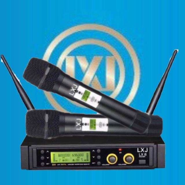 LXJ ไมโครโฟนไร้สาย/ไมค์ลอยคู่ UHF รุ่นใหม่ล่าสุดที่ปรับความถี่ได้ ...