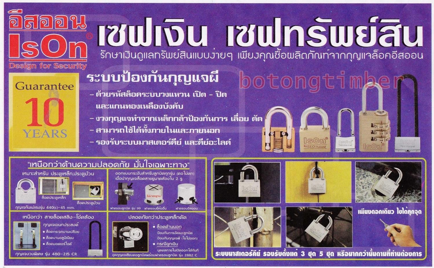 ISON by ISEO MASTER KEY ชุดกุญแจ 40มม.มาสเตอร์คีย์ ใช้งานร่วมกันได้ 877 ...