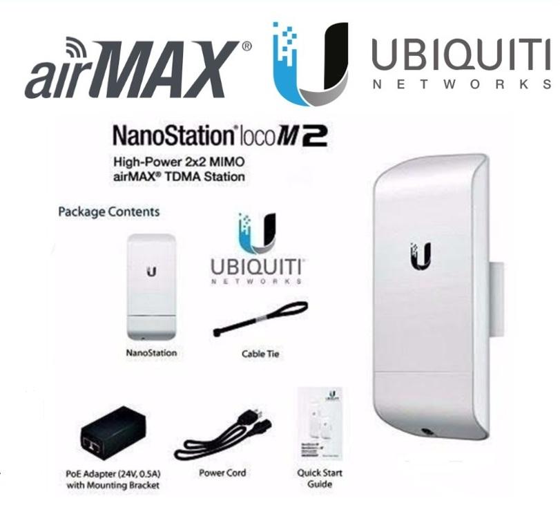 Ubiquiti Loco M2 พร้อม POE ในชุด + Free Lan cable Cat 5e RJ45 length 70 ...