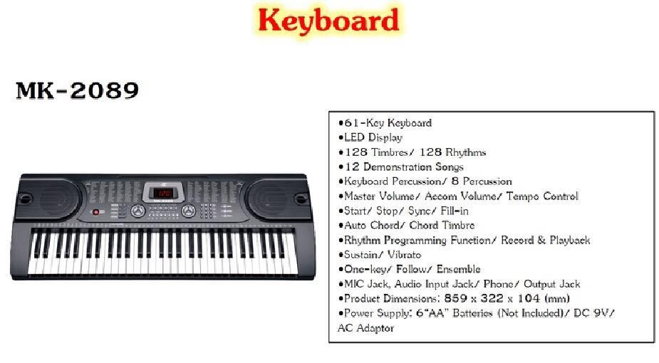 MK คีย์บอร์ด 61 คีย์ใหญ่มาตรฐาน รุ่น MK-2089 (61 Key Electronic ...