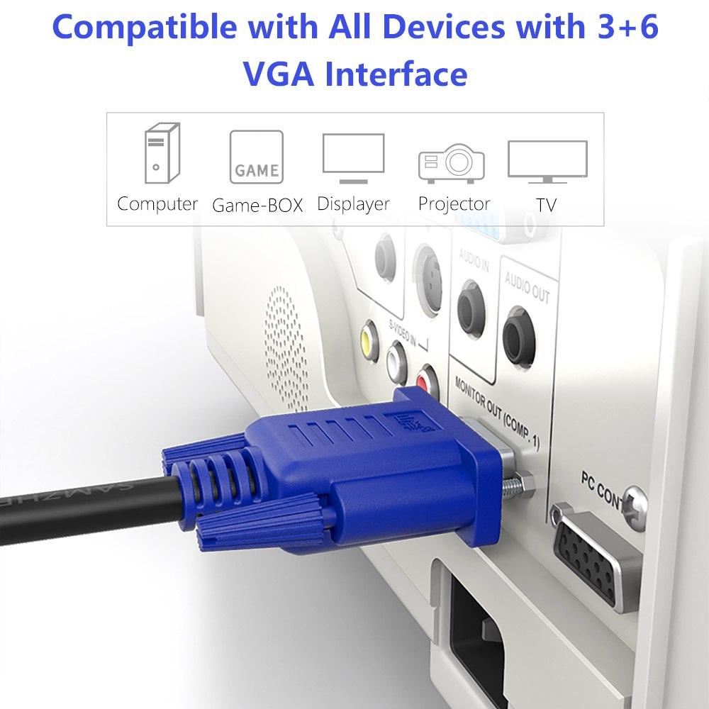 สาย VGA (RGB) ยาว 30 เมตร 15 Pin VGA Cables Male Blue To Male M/M ...