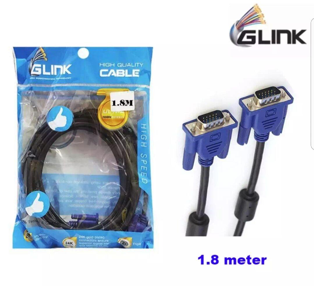 GLINK สาย VGA หัวฟ้า (RGB Cable) ยาว 1.8 เมตร 15pin ผู้-เมีย (Male TO ...