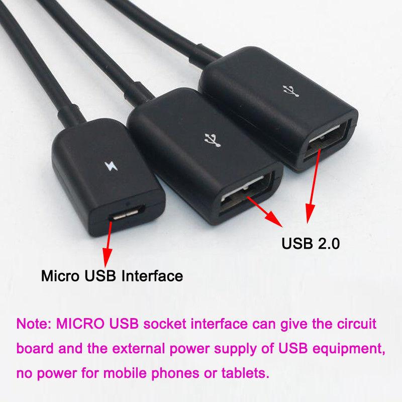 Type C Cable 3 in 1 USB C Type C OTG Host Cable Hub Cord Adapter ...