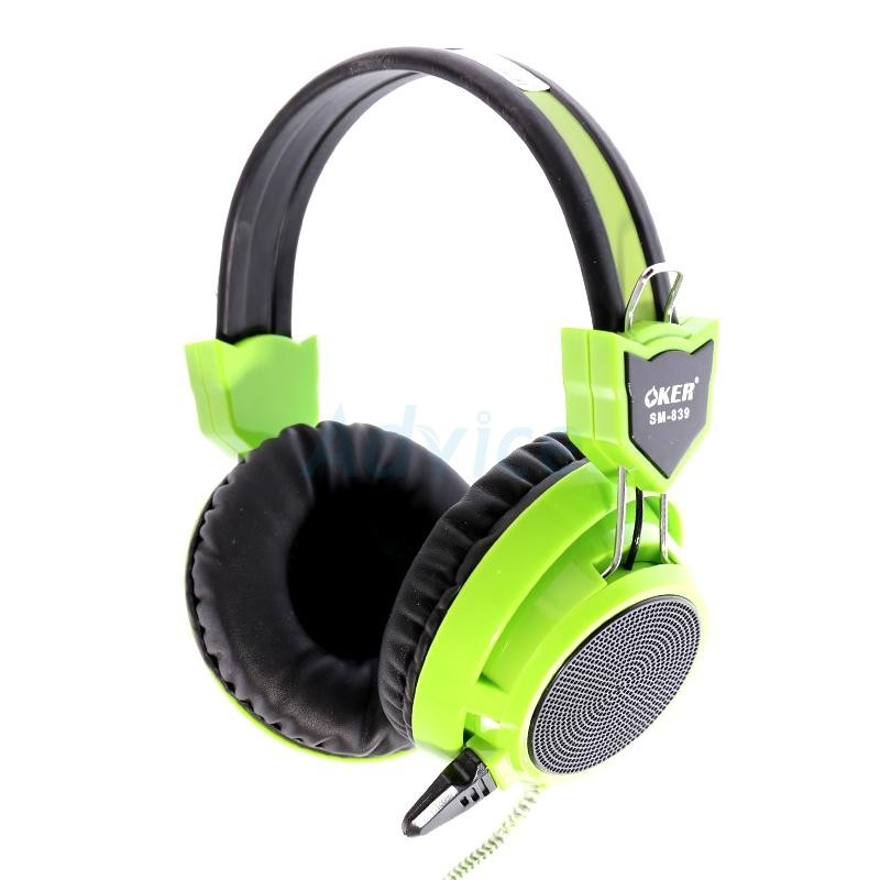 HeadSet OKER (SM-839) Greenหูฟังสำหรับ สวมใส่ สบาย - Siramix - ThaiPick