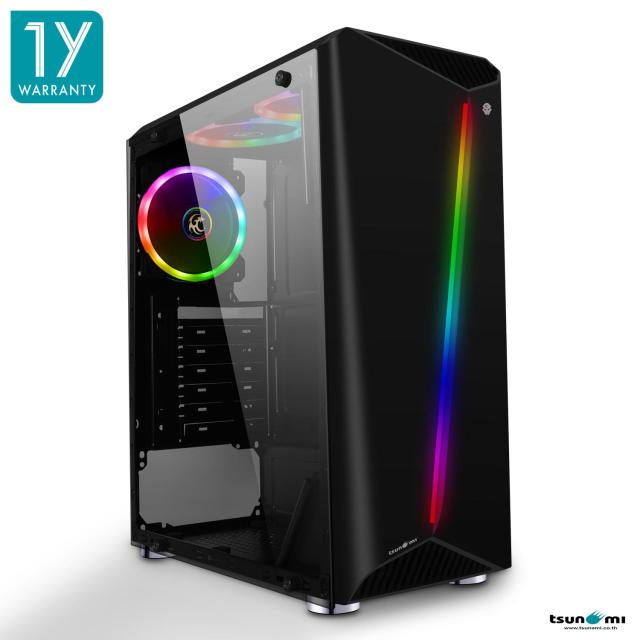 เว็บไหนขาย Tsunami Galaxy G7 Transparent Tempered Glass RGB light ATX ...