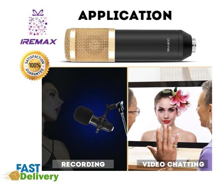 iremax BM-900 คอนเดนเซอร์ไมโครโฟน 3.5 มิลลิเมตรเมาส์แบบมีสายคอนเดนเซอร์ไมโครโฟนไมโครโฟนบันทึก ...