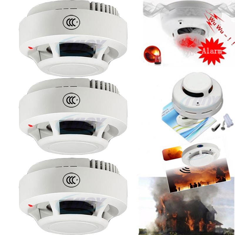 3PCS Smoke Detector Alarm 360° ไฟฉุกเฉินดับเพลิง For วัสดุดับเพลิง(ขาว ...