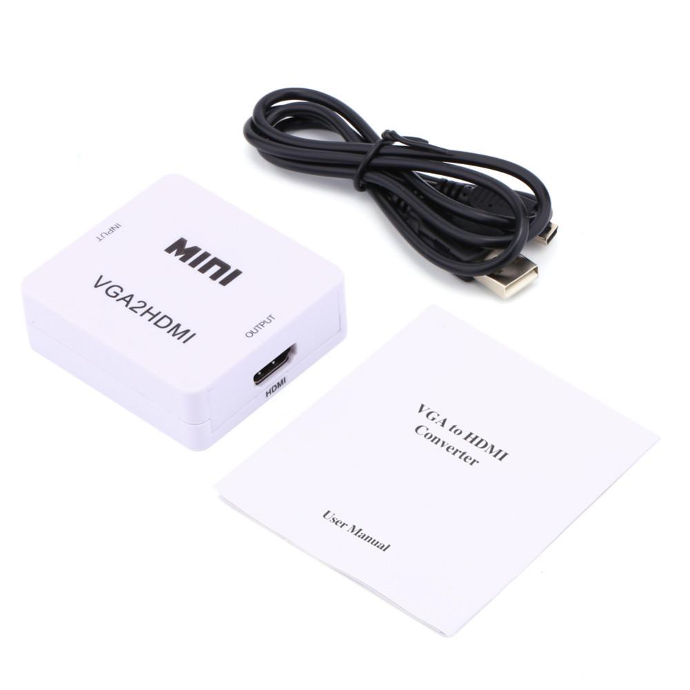 Mini VGA to HDMI Converter With Audio VGA2HDMI 1080P Adapter Connector ...