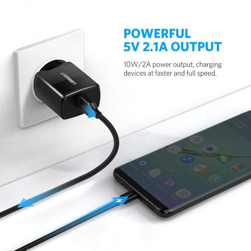 UGREEN Wall Charger for Samsung S10+, Huawei P30 Pro, iPhone XR, Huawei ...