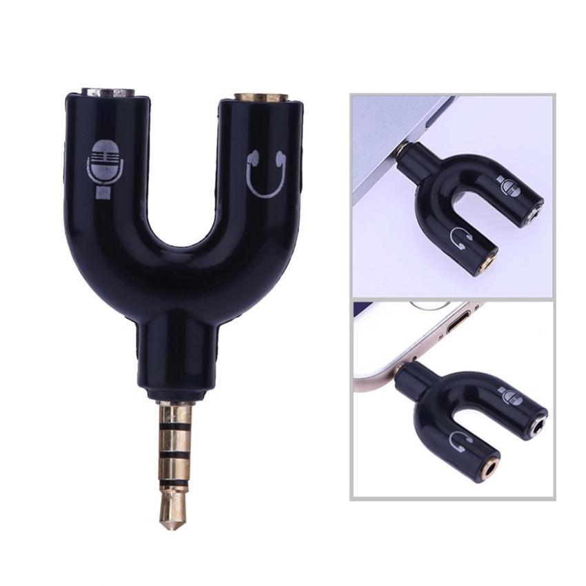 3.5mm Stereo Audio Jack Earphone Headphone 2 Way U Splitter Adapter ...