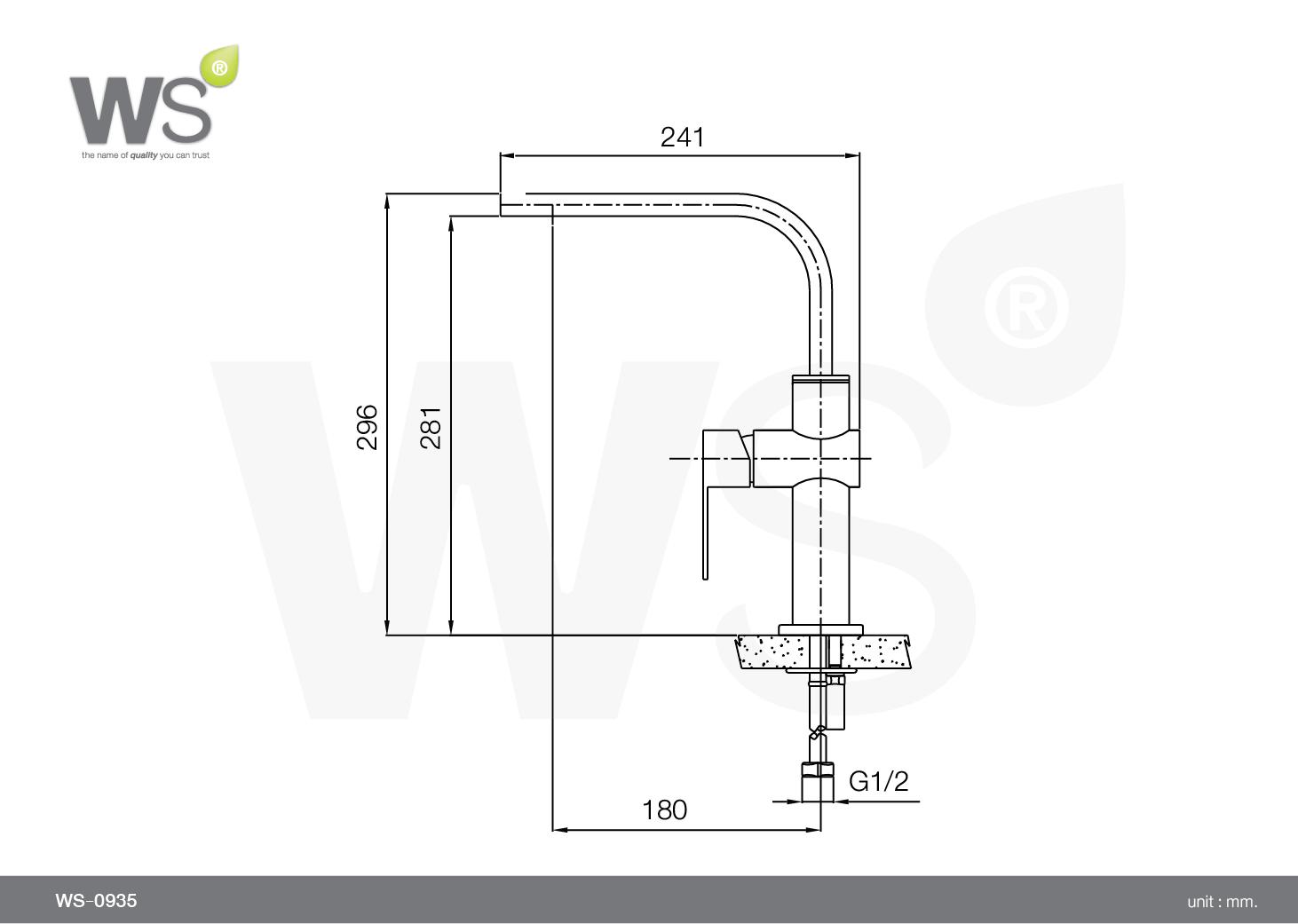 WS ก๊อกผสมอ่างซิงค์ แบบตั้งพื้น รุ่น Blende WS-0935 - WS Bathroom - ThaiPick