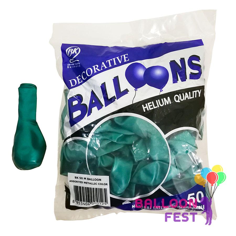 BK Balloon ลูกโป่งกลม สีมุก ขนาด 10นิ้ว จำนวน 50ใบ (สีเขียวเข้ม ...