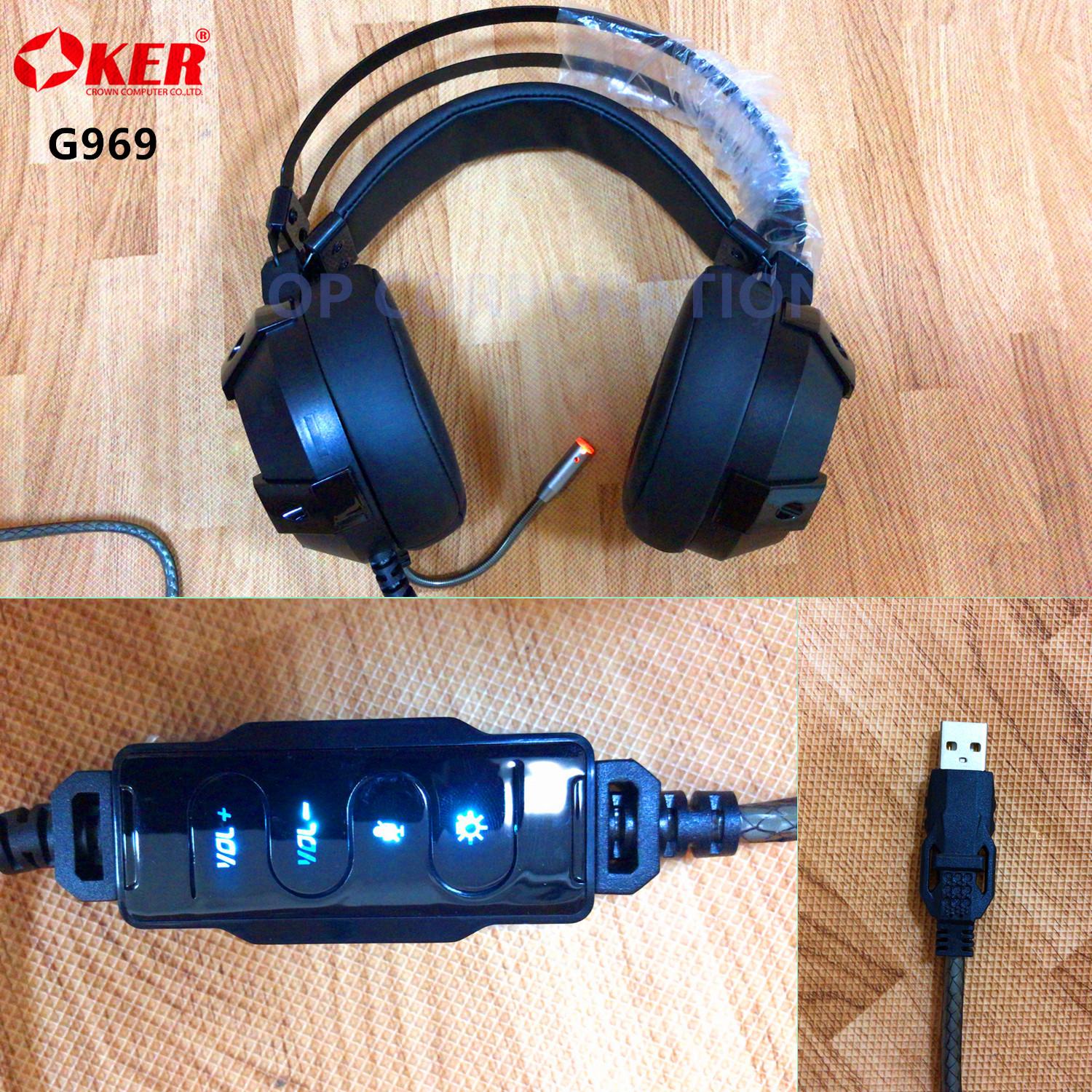 OKER รุ่น G969 หูฟัง gaming headset 7.1CH มีไฟ LED 7 สี - OP ...