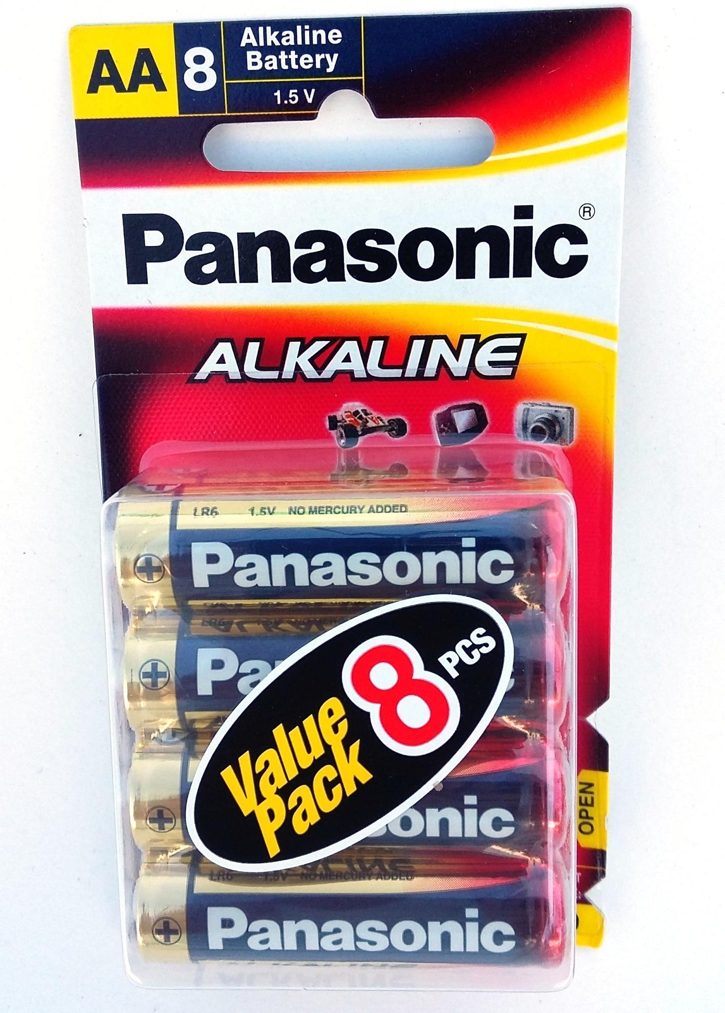 Pack8 Panasonic Alkaline Battery AA LR6T - Memorix - ThaiPick