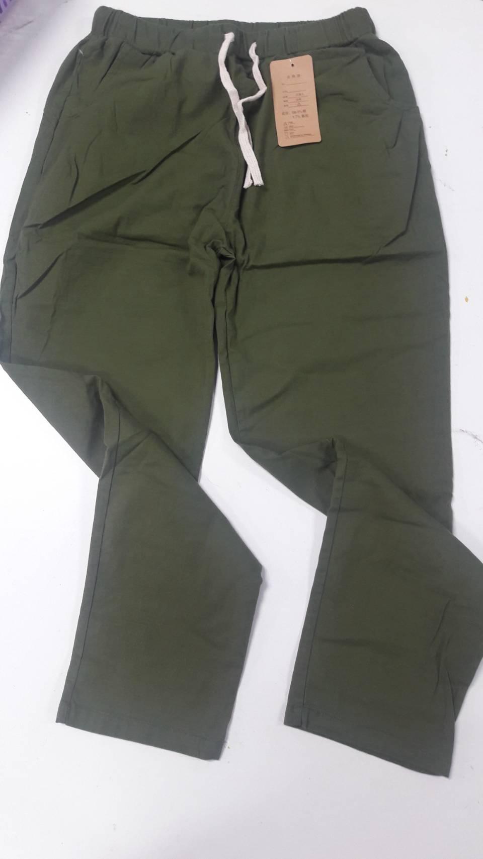 (XXl -3XL) กางเกงไซต์ใหญ่ ผ้า Cotton ลินิน 9 ส่วน เนื้อผ้ายืดหยุ่น สี ...