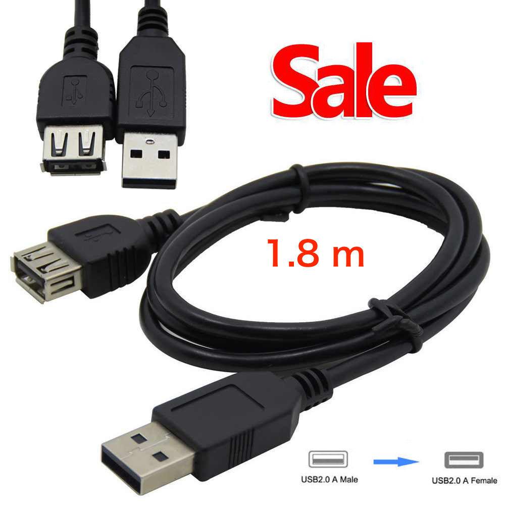1.8m USB 2.0 High Speed Cable EXTENSION Lead A Male Plug to Female ...