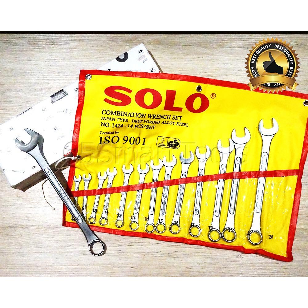 SOLO ชุดประแจแหวนข้างปากตาย ประแจรวม ขนาด 8-24mm 14ตัว/ชุด - SN Intertools - ThaiPick