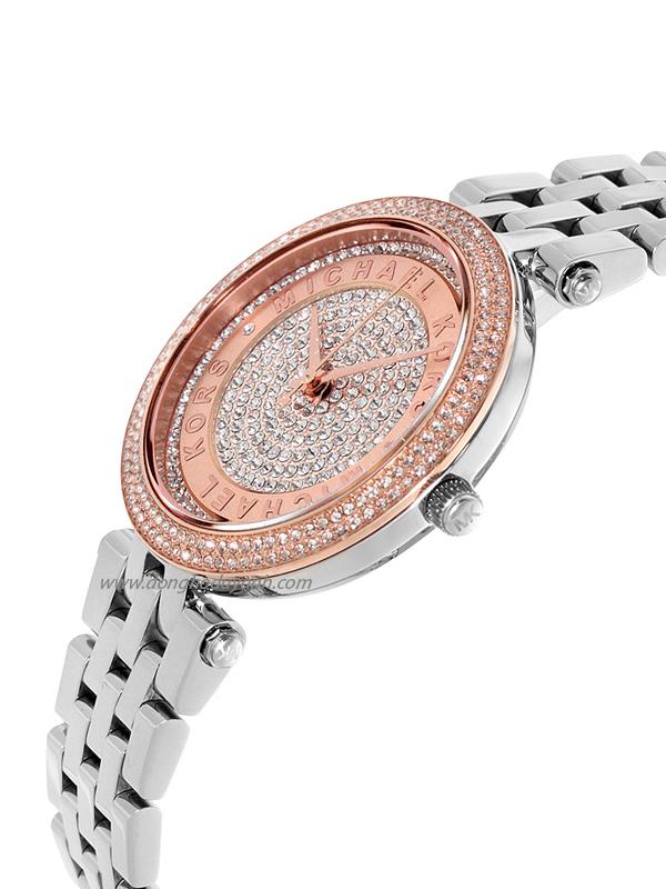 นาฬิกาผู้หญิง MICHAEL KORS Mini Darci Crystal Pave Dial Two Tone Ladies ...