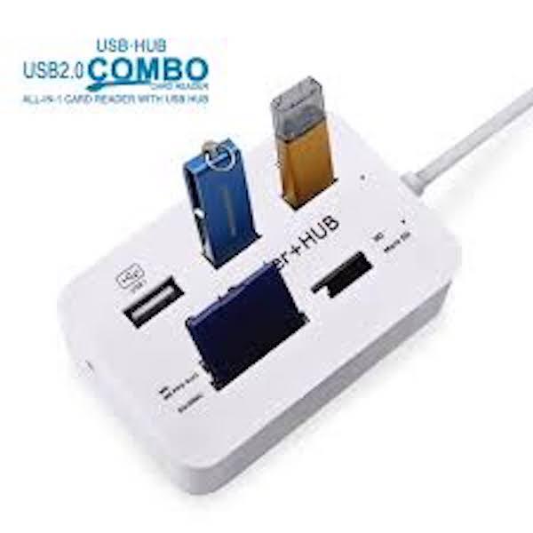 USB Hub Combo 2.0 3 Ports Card Reader High Speed Multi USB Splitter Hub ...