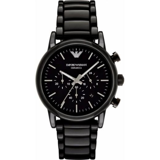 นาฬิกาข้อมือผู้ชาย EMPORIO ARMANI Chronograph Black Dial Men's Watch ...