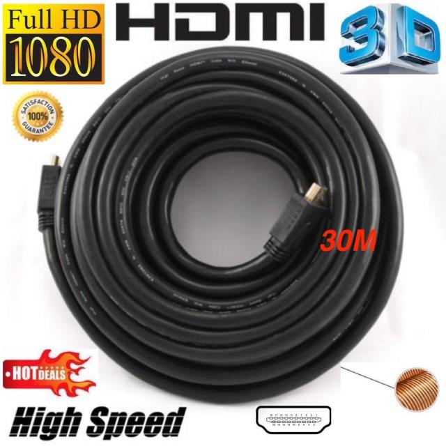 มีขาย สายยาง TV HDMI 30เมตร สายถักรุ่น HDMI 30M CABLE 3D FULL HD 1080P ...