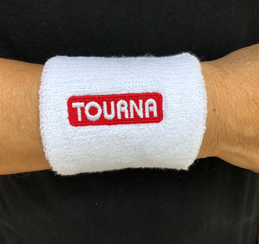 Tourna Logo Wristband สายลัดข้อมือผ้า cotton TOURNA สีขาว แพ็คคู่ ...
