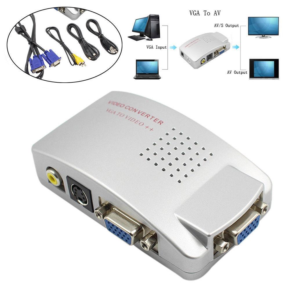 Universal PC To TV Converter Box VGA to TV AV RCA Signal Adapter ...