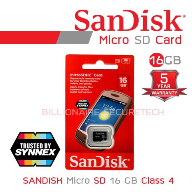 เปรียบเทียบราคา SANDISK Micro SD card 16 GB Class 4 Model:SDSDQM_016G_B35 (BY SYNNEX)