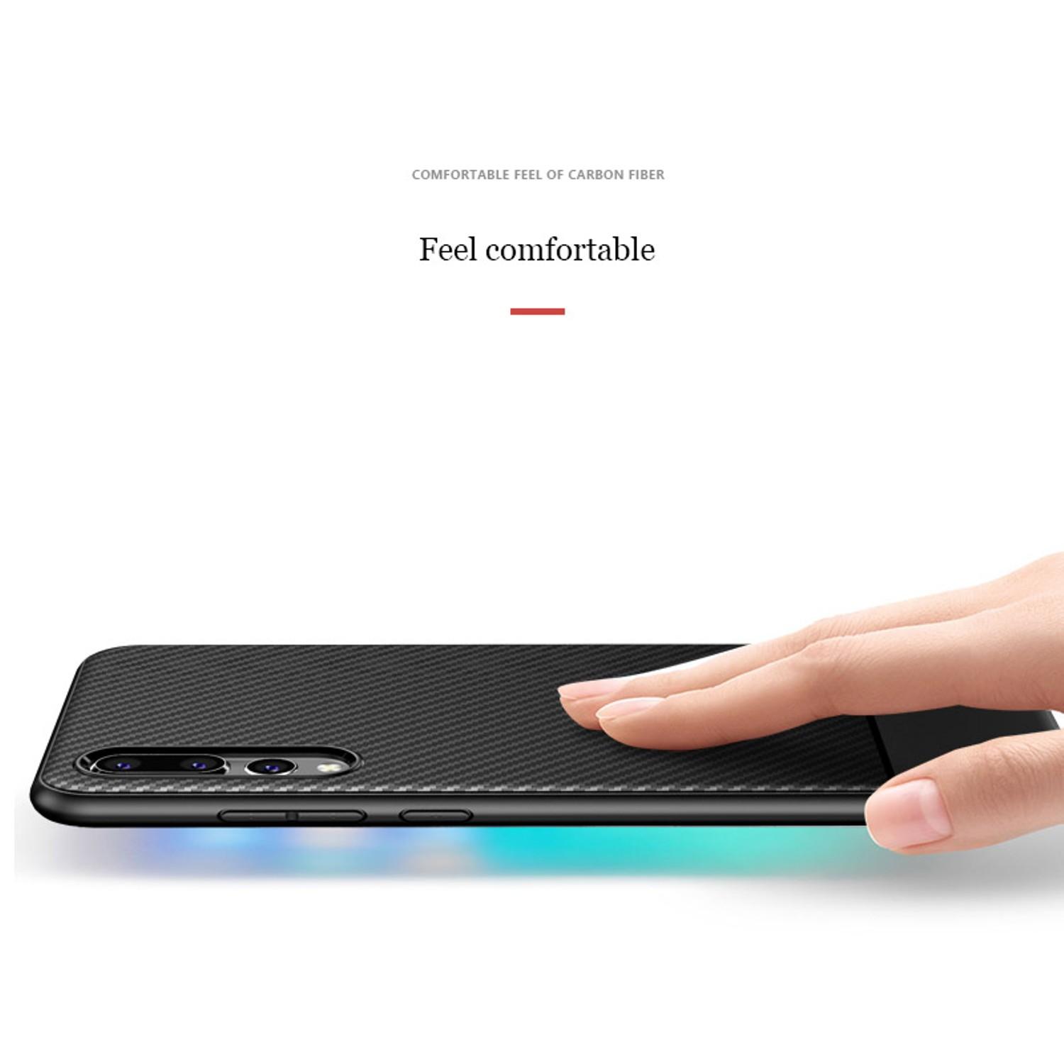 BKKONLINE - Huawei P20, Huawei P20 Pro Case ซิลิโคน TPU เคสสำหรับไฟเบอร์คาร์บอนไฟเบอร์สุดนุ่มซอ ...
