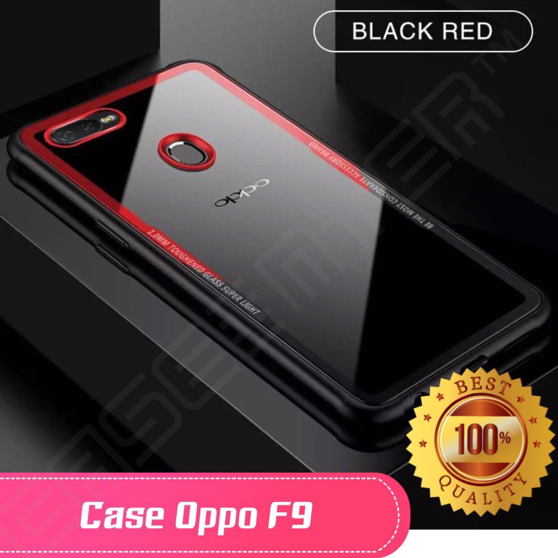 พร้อมส่ง Case OPPO F9 เคสออปโป้ เอฟเก้า เคสใส ขอบสีดำแดง เคสกันกระเเทก ...