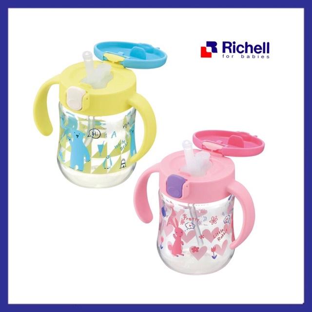 Step 2 ถ้วยหัดดื่ม ถ้วยหัดดูดหลอด แก้วหัดดื่ม ริเชล Richell TLI Straw Bottle Mug 200 ml RIC ...