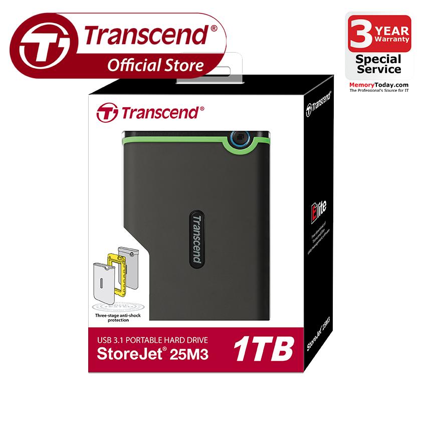 Transcend External Hard Drives StoreJet 25M3 1TB Iron Gray (TS1TSJ25M3S ...