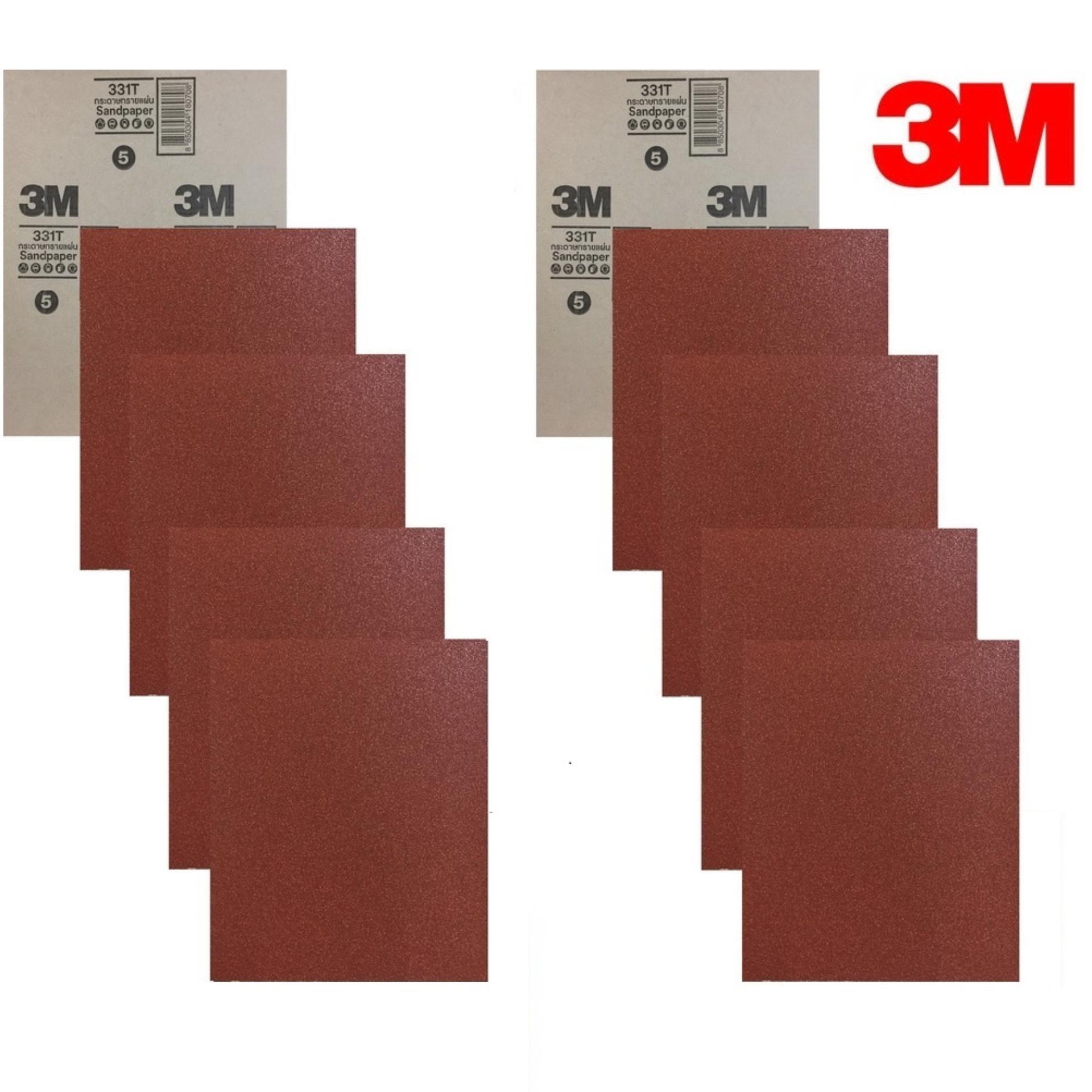 3M (10แผ่น) กระดาษทรายแผ่น 331T เม็ดทรายอะลูมิเนียมออกไซด์ 80 100 120 ...
