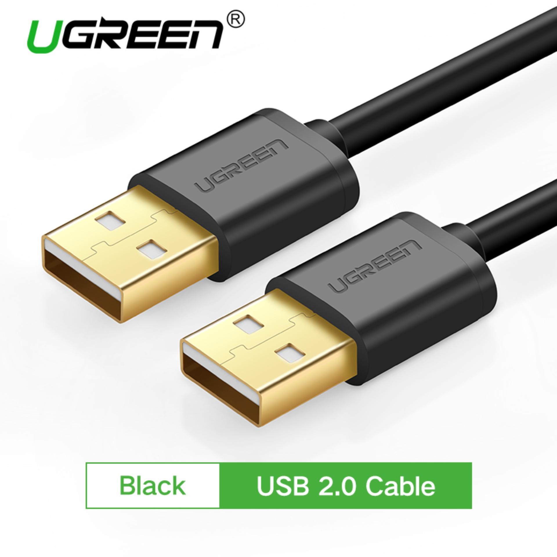 UGREEN 2m Gold Plated USB 2.0 Male to Male Extender Cable (Black ...