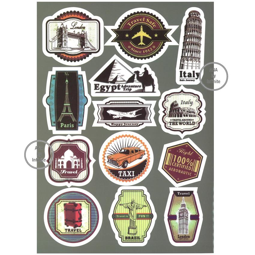 infinite Sticker Set สติ๊กเกอร์ ตกแต่ง สัญลักษณ์ เมือง ท่องเที่ยว ยอด ...