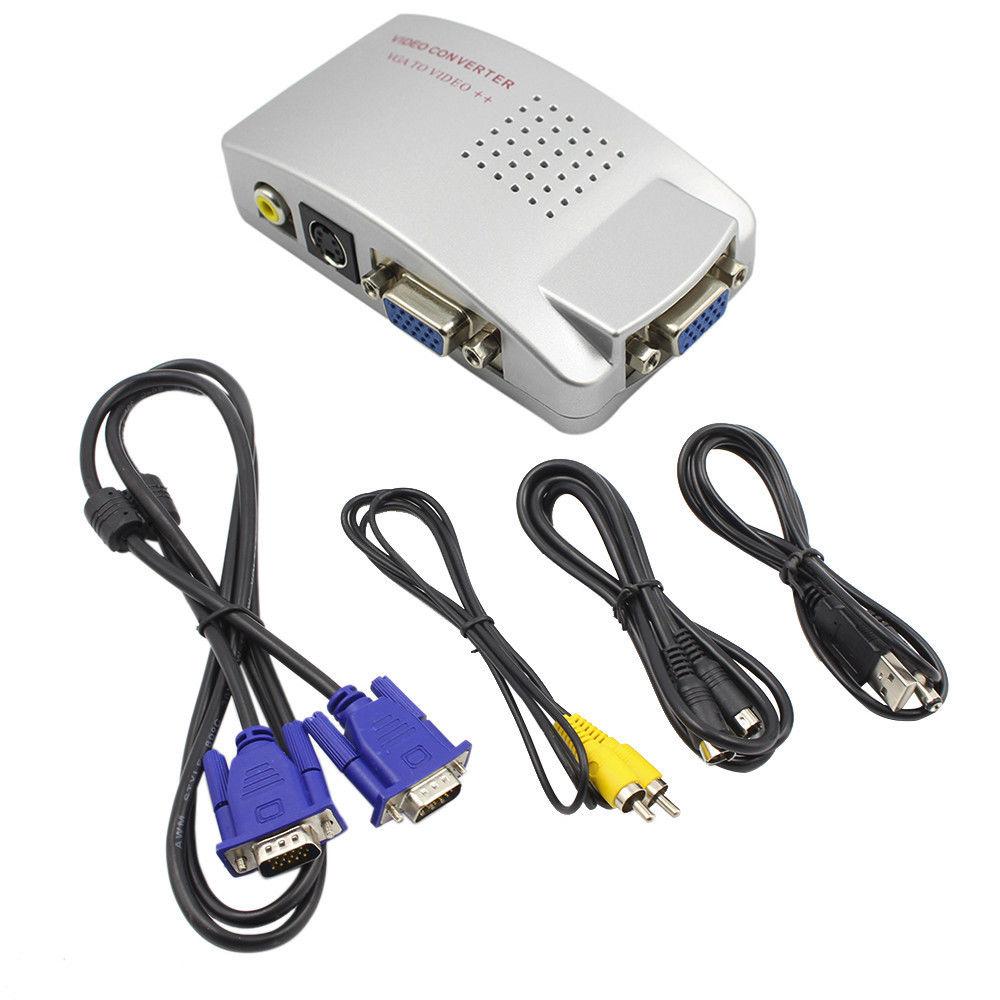Universal PC To TV Converter Box VGA to TV AV RCA Signal Adapter ...