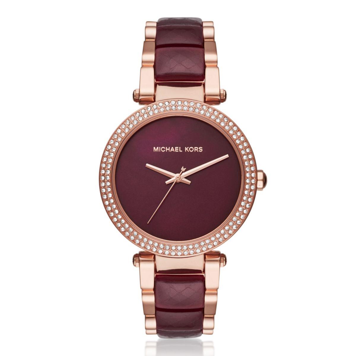 MICHAEL KORS MK4327 Darci Rose Gold-Tone and Blush Acetate - Watch ...