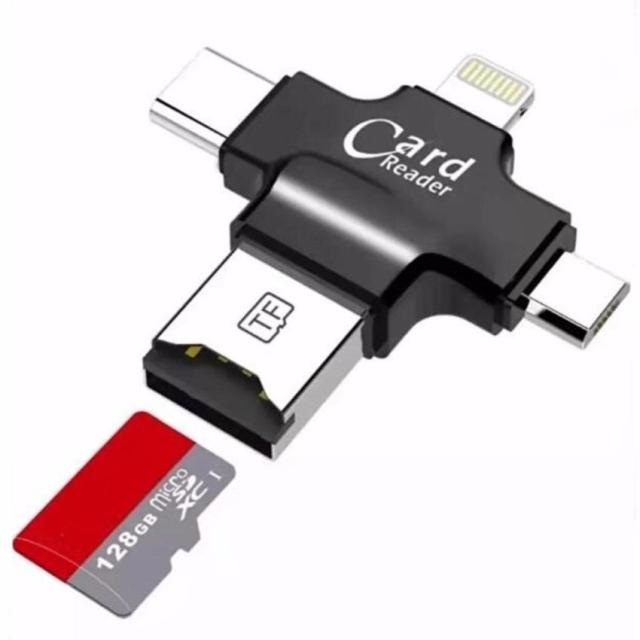 ราคา OTG 4 in 1 Card reader Type C Micro usb adapter Micro SD Card ...
