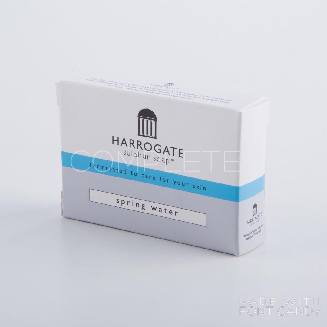 สบู่ฮาโรเกต Harrogate Soap Spring Water 50g สีฟ้า กลิ่นน้ำแร่ ...