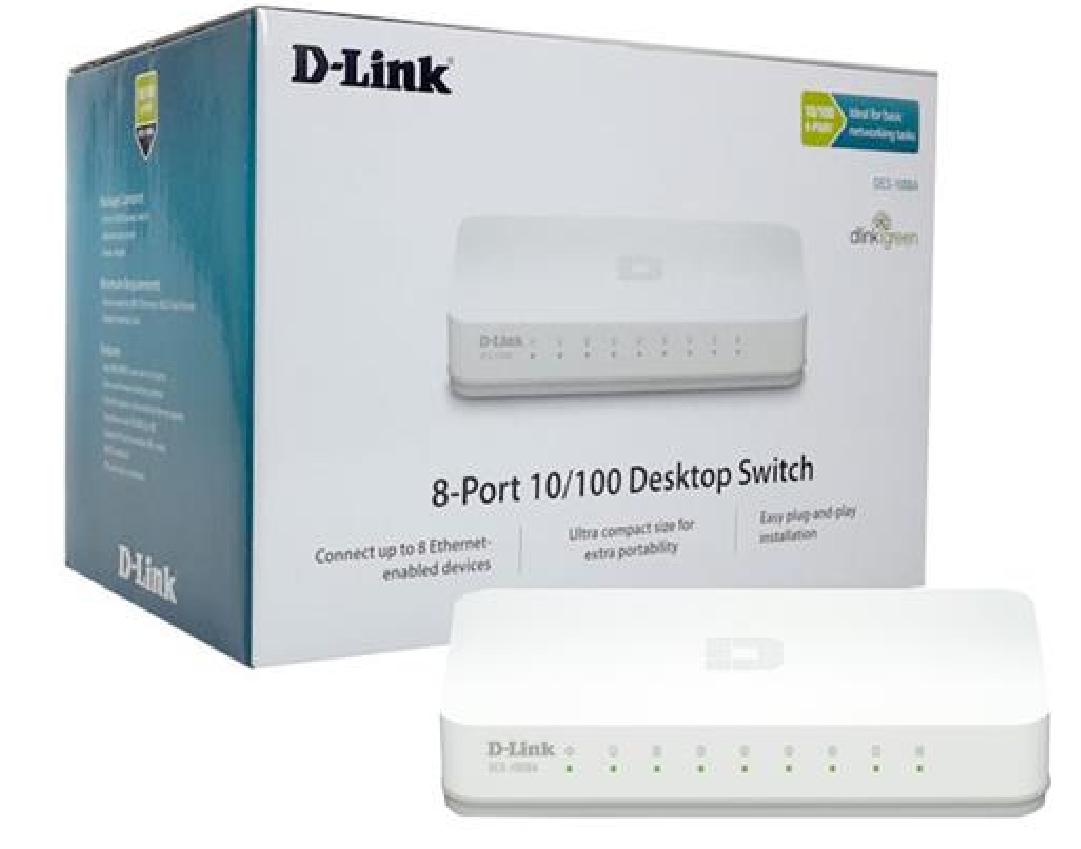 D-Link Fast Ethernet Switch 8 Port 10/100 Mbps DES-1008A - ssp office ...