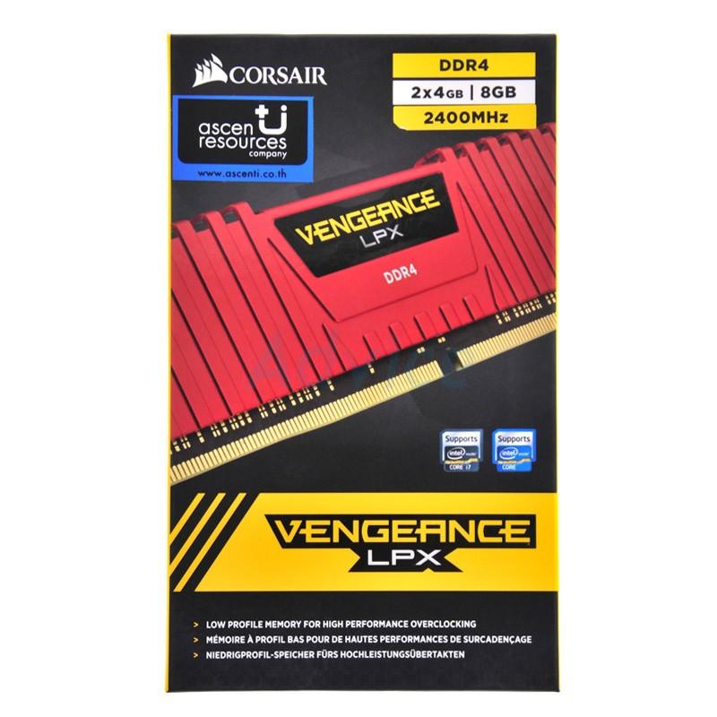 RAM DDR4(2400) 8GB (4GBX2) Corsair Vengeance LPX Red - Bsmartit - ThaiPick