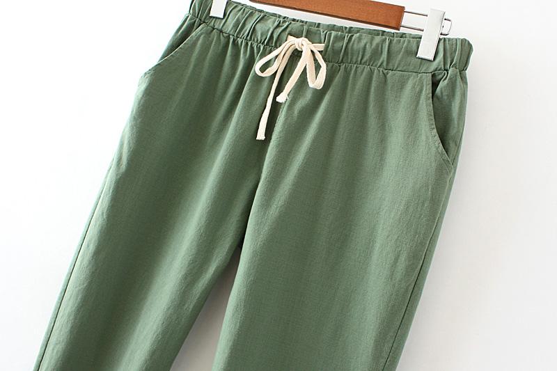 (XXl -3XL) กางเกงไซต์ใหญ่ ผ้า Cotton ลินิน 9 ส่วน เนื้อผ้ายืดหยุ่น สี ...