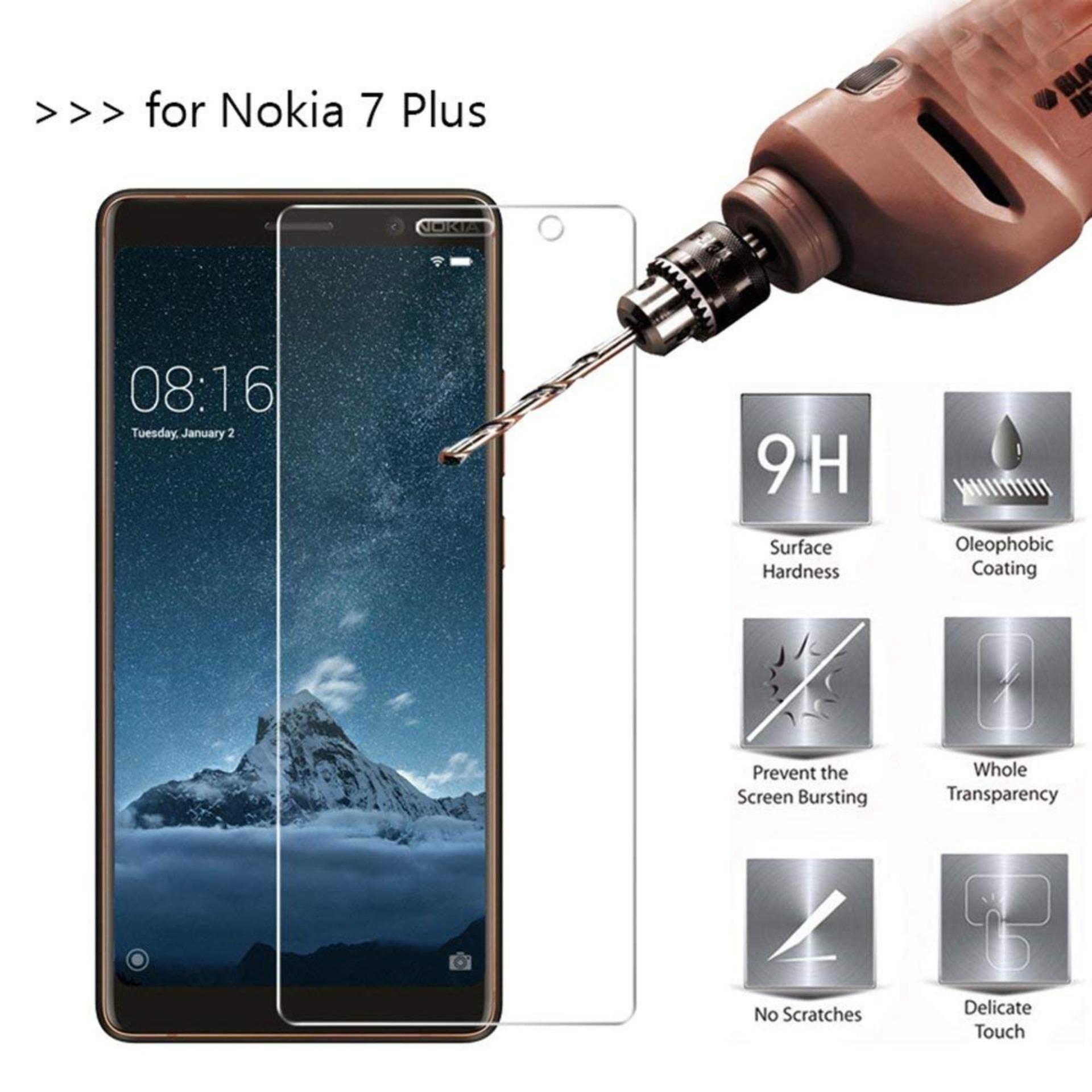 ฟิล์มกระจก นิรภัย โนเกีย 7 พลัส แบบไม่เต็มจอ กาวขอบ Tempered Glass For ...