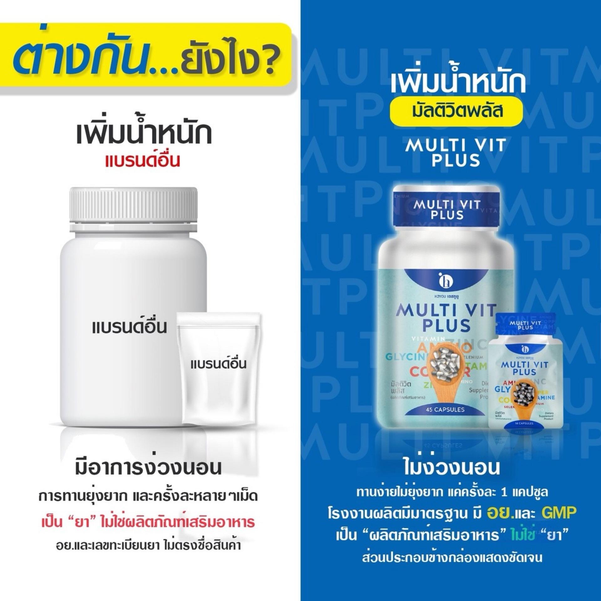 (จัดส่งเคอรี่) มัลติวิตพลัส Multivit Plus เชต 1 เดือน ( 1 กระปุก 45 แคปซูล) - Blink Club - ThaiPick